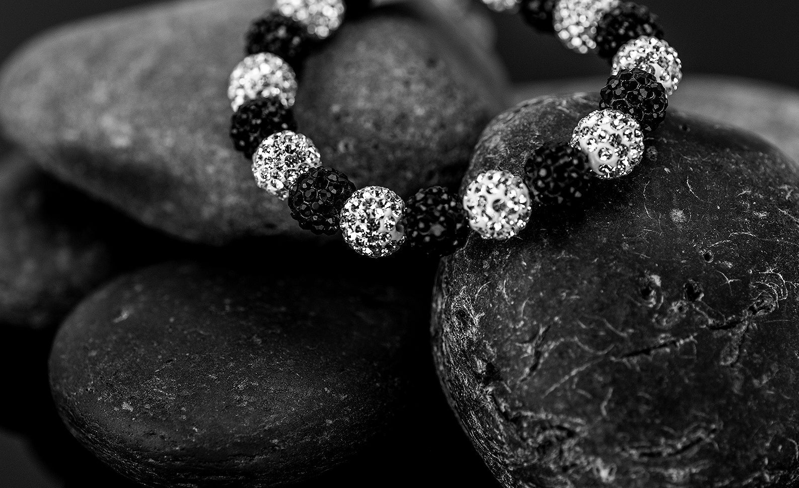 Black White Stretch Beaded Bracelets DL Jewelry Designs